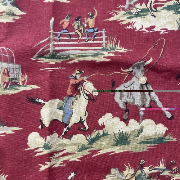 Accents | Western Cowboy Valance 1 17x51 Red Horses Stagecoach Indians ...